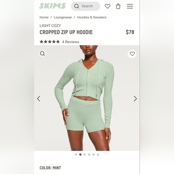 SKIMS | Jackets & Coats | Skims Light Cozy Collection Jacket Short And ...